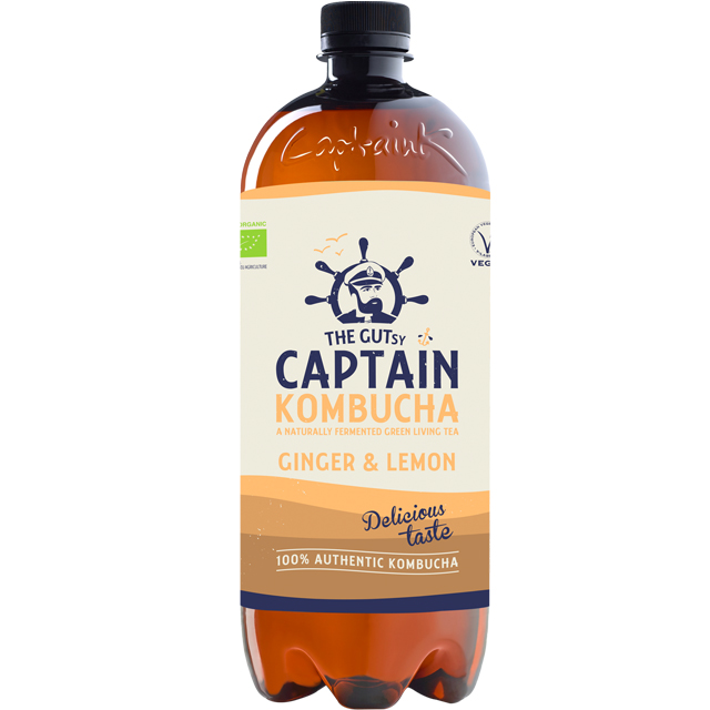 The Gutsy Captain Kombucha Ginger-Lemon - fermentoitu juoma LUOMU iso ...